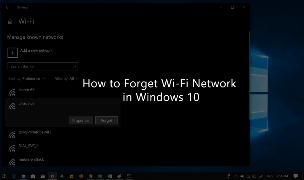 How To Forget A Network On Windows 10 - EasyPCMod