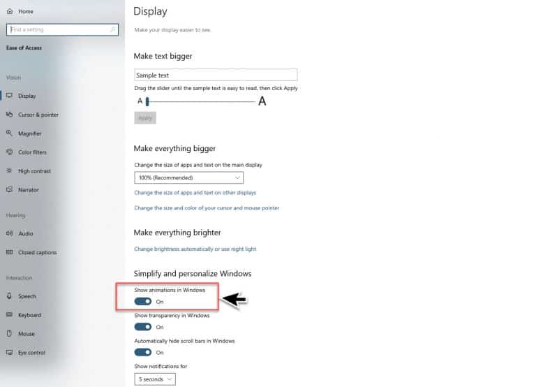 How To Disable Animations In Windows 10 - EasyPCMod