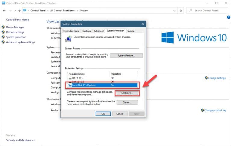 How To Enable System Restore In Windows 10 - EasyPCMod