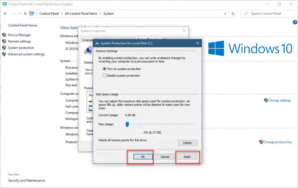 How To Enable System Restore In Windows 10 - EasyPCMod