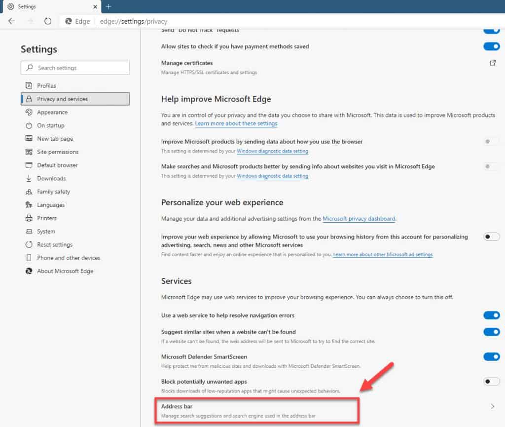 How To Change The Default Search Engine In Microsoft Edge