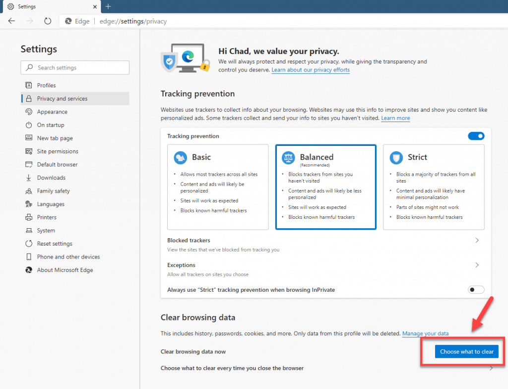How To Change Privacy Settings In Microsoft Edge