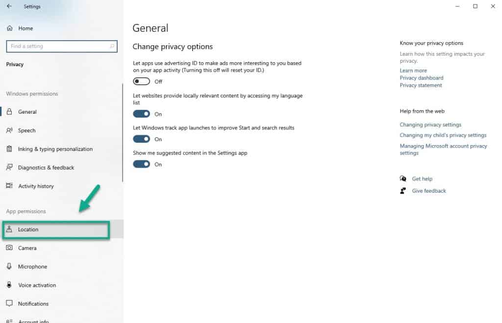 How To Disable Location Services In Windows 10 - EasyPCMod