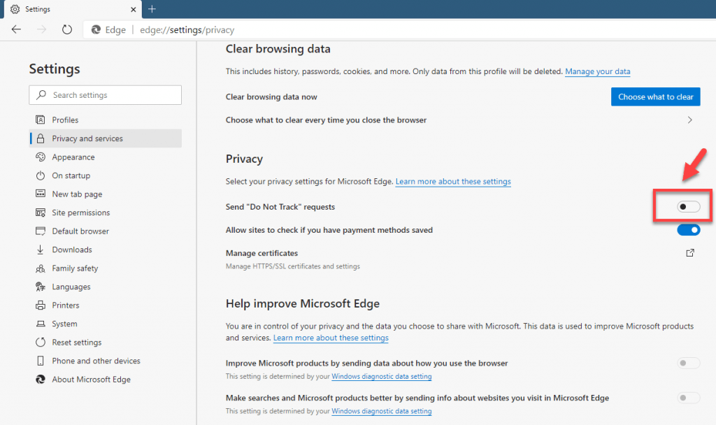 How To Change Privacy Settings In Microsoft Edge