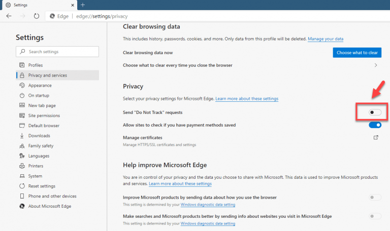 How To Change Privacy Settings In Microsoft Edge