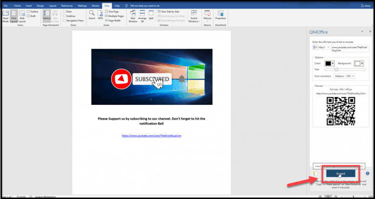 How To Insert QR Code in Word - Tutorial EasyPCMod